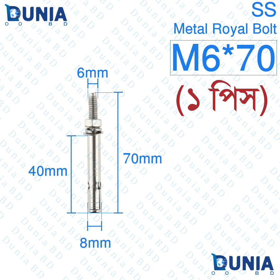 SS Royal Bolt Silver Expansion Bolts Good for Concrete Dry Brick Block ...
