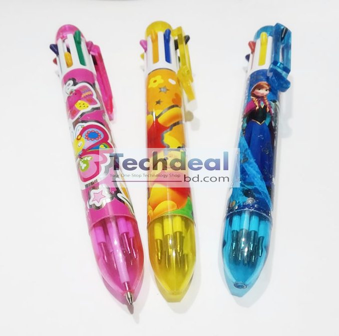 Multicolor 8 in 1 cartoon character ballpoint pen - 2pcs | Daraz.com.bd