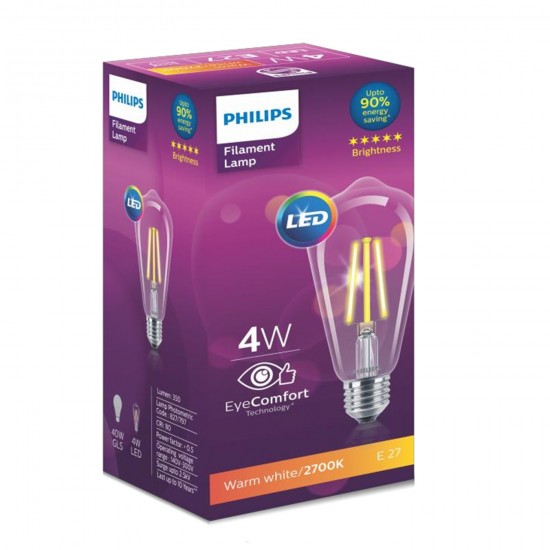 Philips Filament LED 4W ST 64 2700K E27 Thread Type | Daraz.com.bd