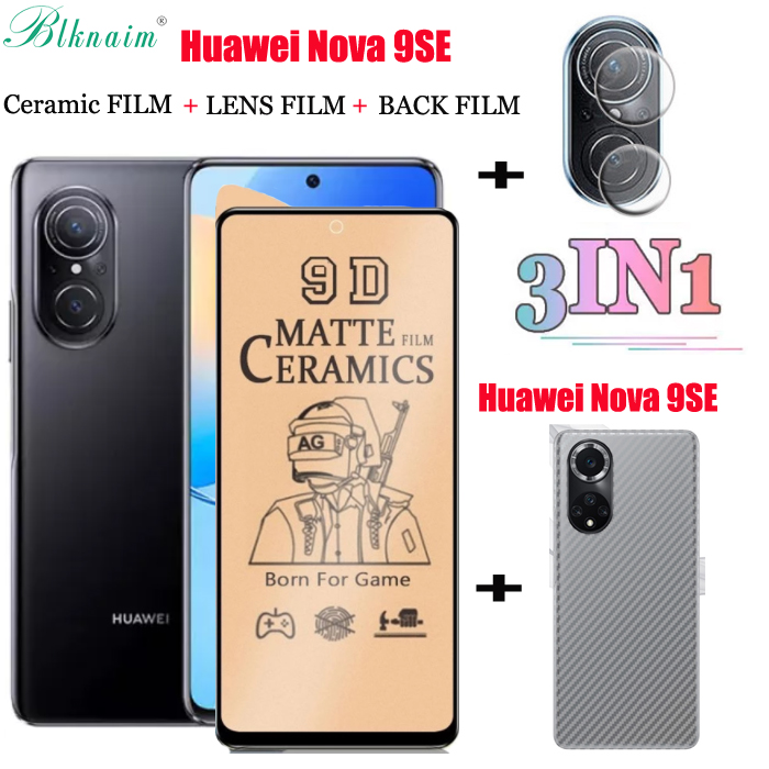 BLKNAIM (3IN1) For Huawei Nova 9SE Full screen matte ceramic membrane ...