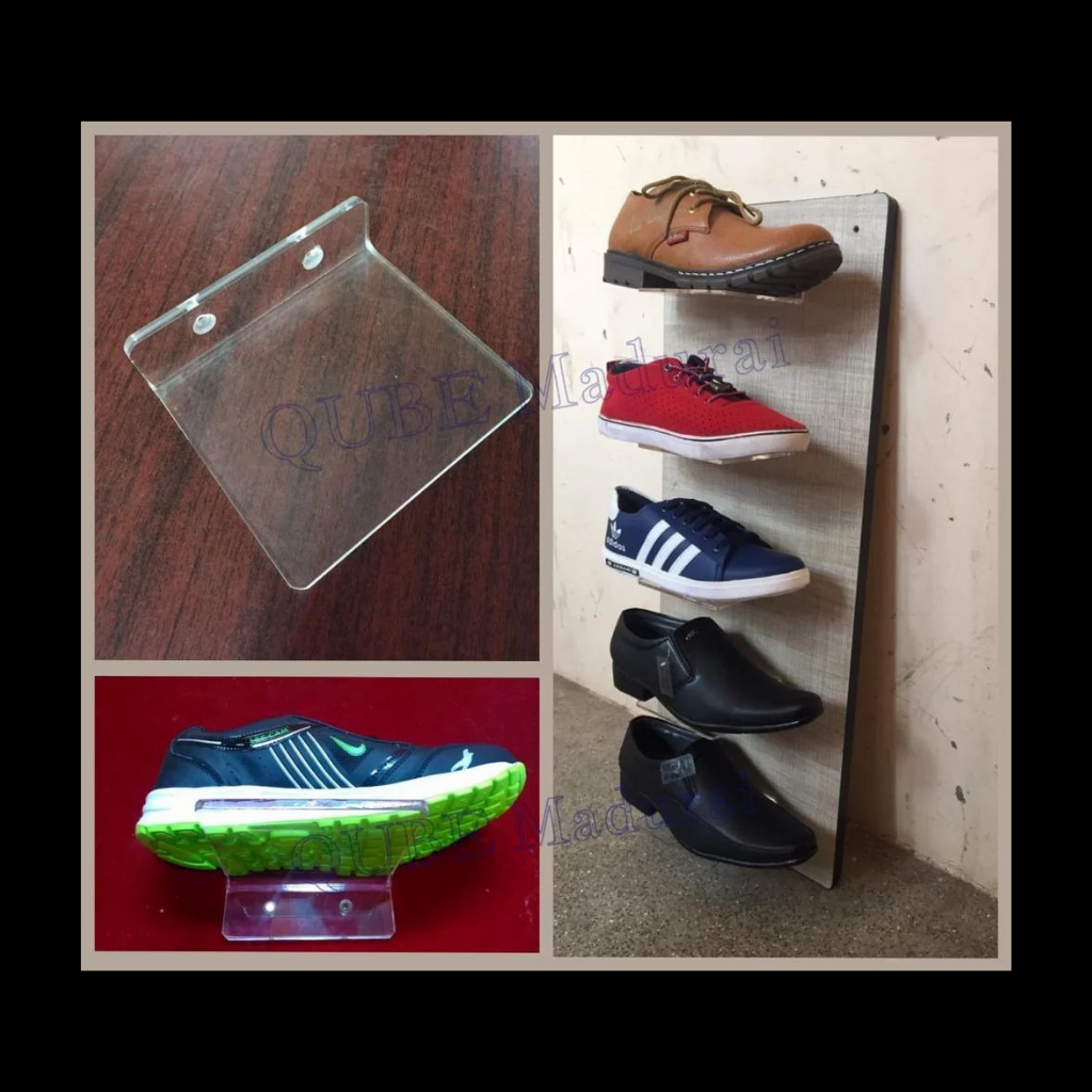 1 PCS Wall Mounted Acrylic Shoe Shelf - Transparent Floating Shoe ...