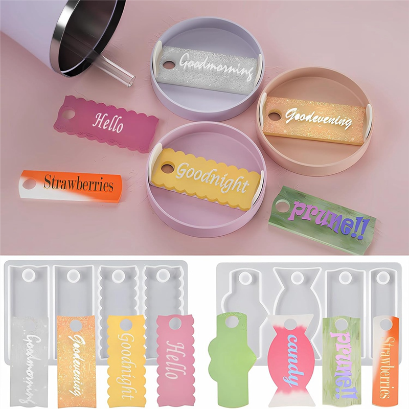 Cup Lid Name Tag Resin Mold, 40 Oz, 8-Cavity Personalized Name Tag ...