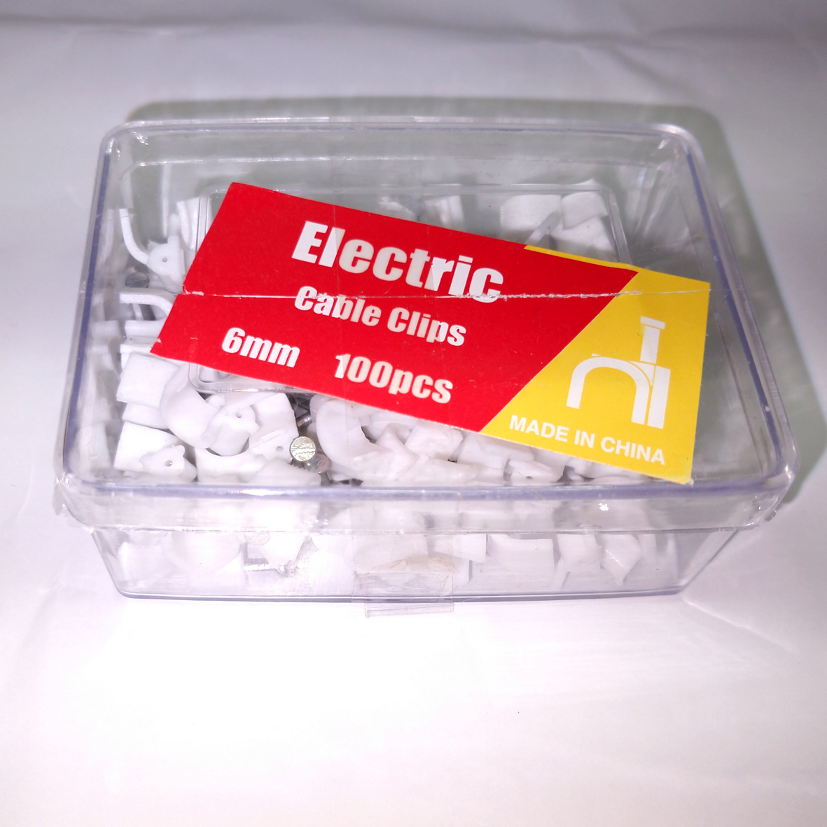 Antrader 100pcs Nail in Cable Clips 6 mm Ethernet Cable Nails Tacks Clips for RG59 Coax Cat5 ...