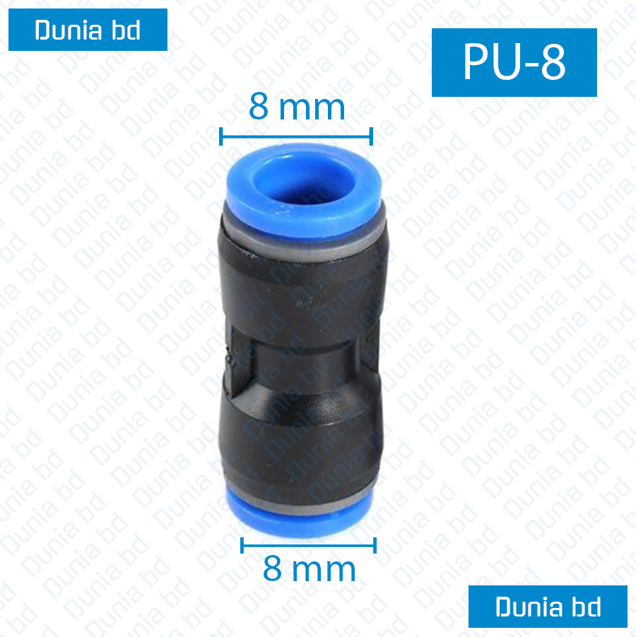 Pneumatic Straight Union Socket PU Two Way Tube Fitting Connector PU6 PU8 PU10 PU12 6mm 8mm 10mm ...