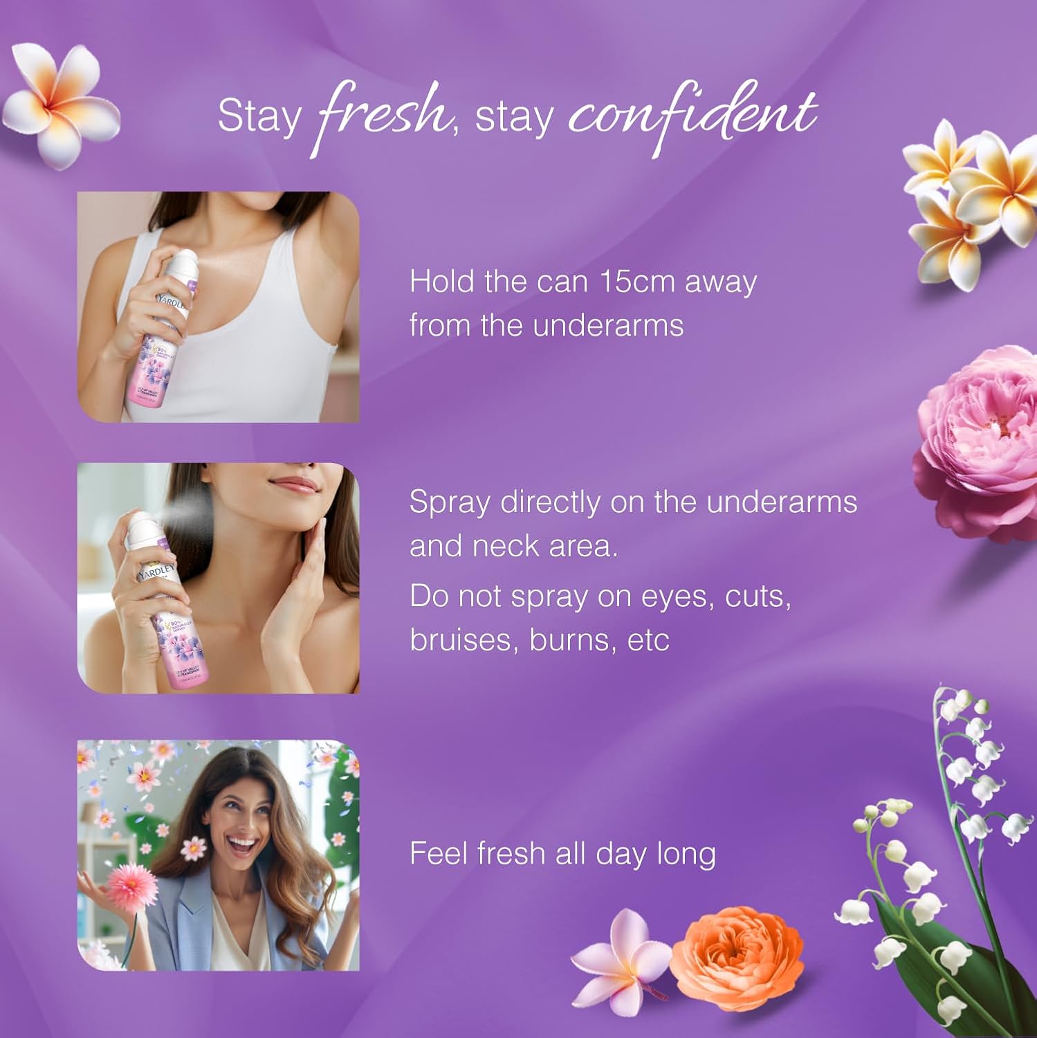 Yardley London Morning Dew Refreshing Deo Body Spray for Women, 150ml