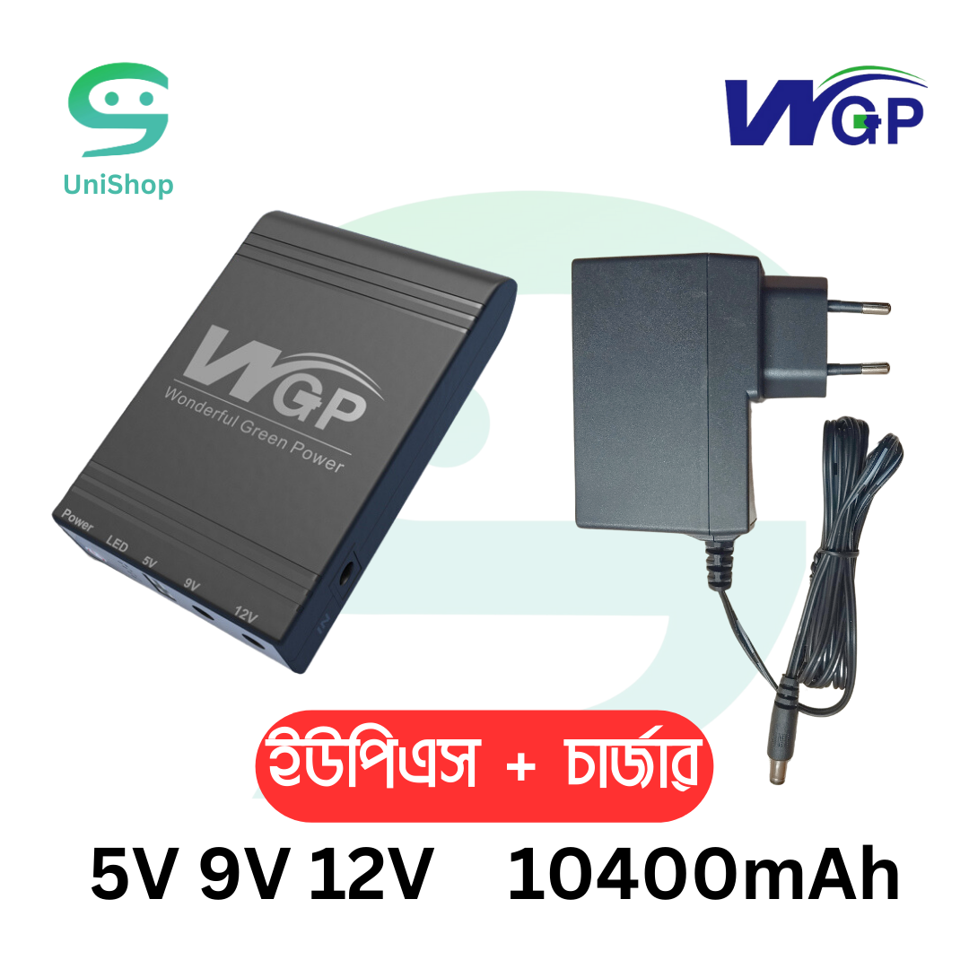 WGP Mini UPS 10400 mAh DC UPS for Router, Onu, CC Camera 5, 9, 12 Volt ...
