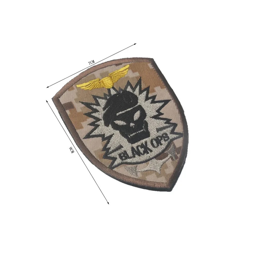 Call of Duty Patches on Clothes Ghost Mask Embroidered SHD Black Ops Patch Morale Special Air ...