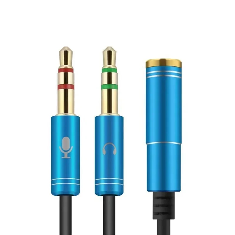 3.5mm Jack Earphones Splitter Audio Cables 1 To 2 Male Female Connector ...