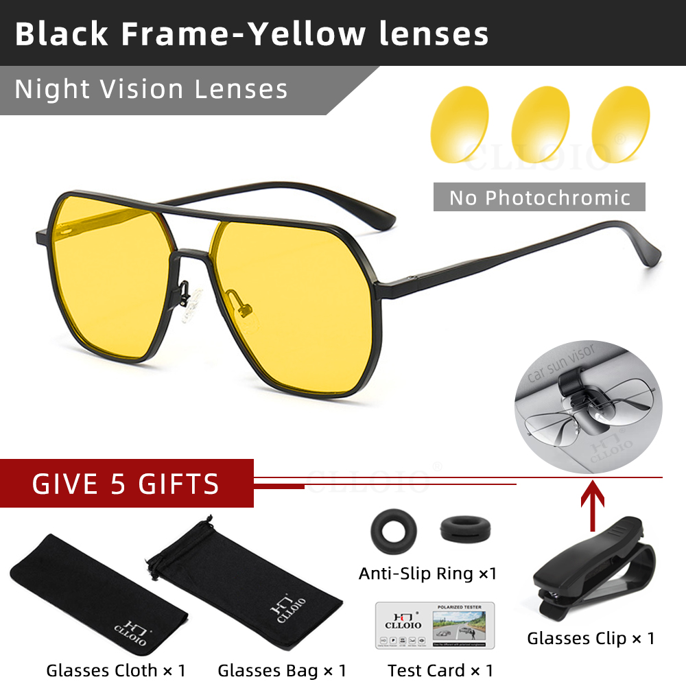 CLLOIO Anti-glare Day Night Vision Glasses Men Women Polarized Driving ...