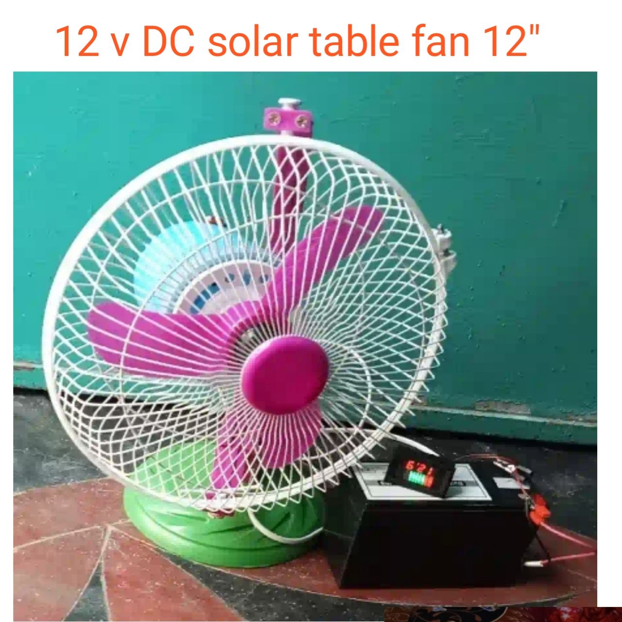 solar dc table fan 12 inches 12 volt | Daraz.com.bd
