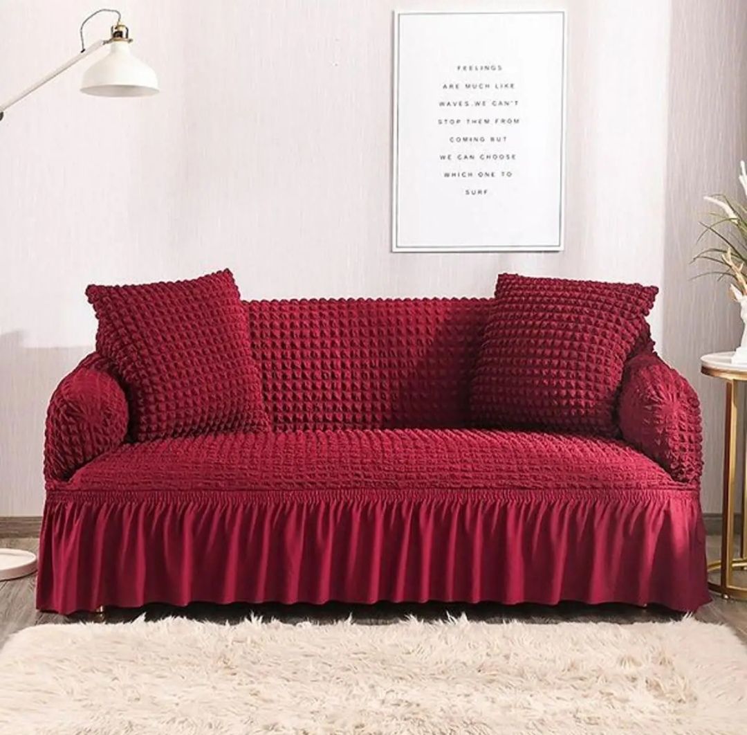 3 seater turkish spandex elastic sofa cover maron colour