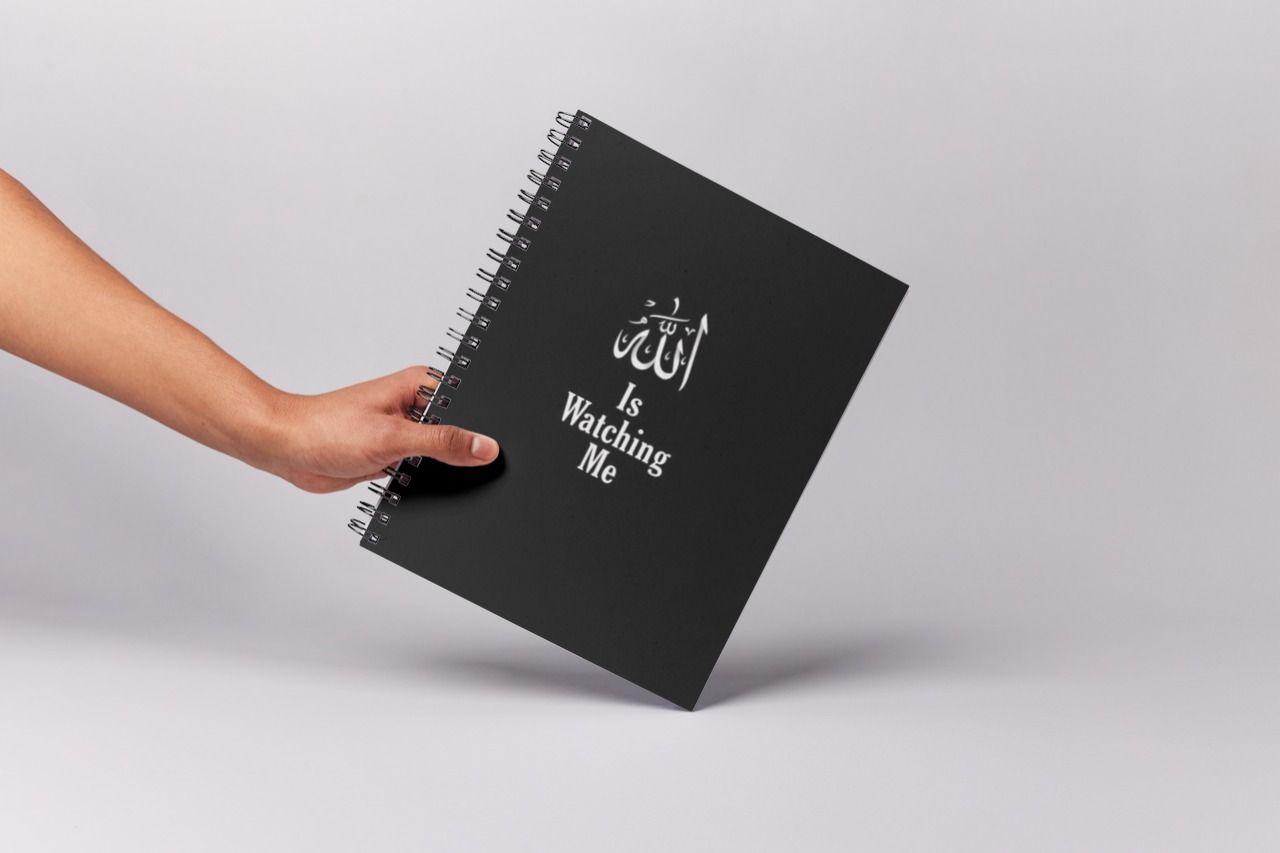 60 Sheet Wirebound Black and white islamic Notebook with Cardboard ...