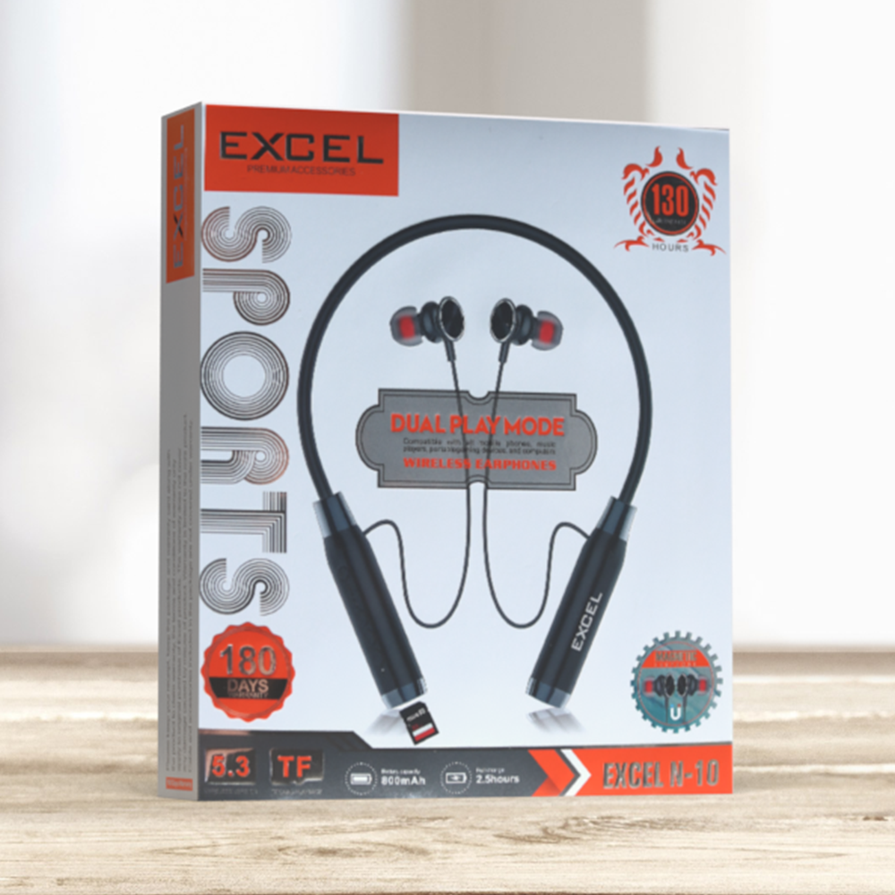 Excel Wireless Earphone nackband Model N-10 Battery 800mAh | Daraz.com.bd