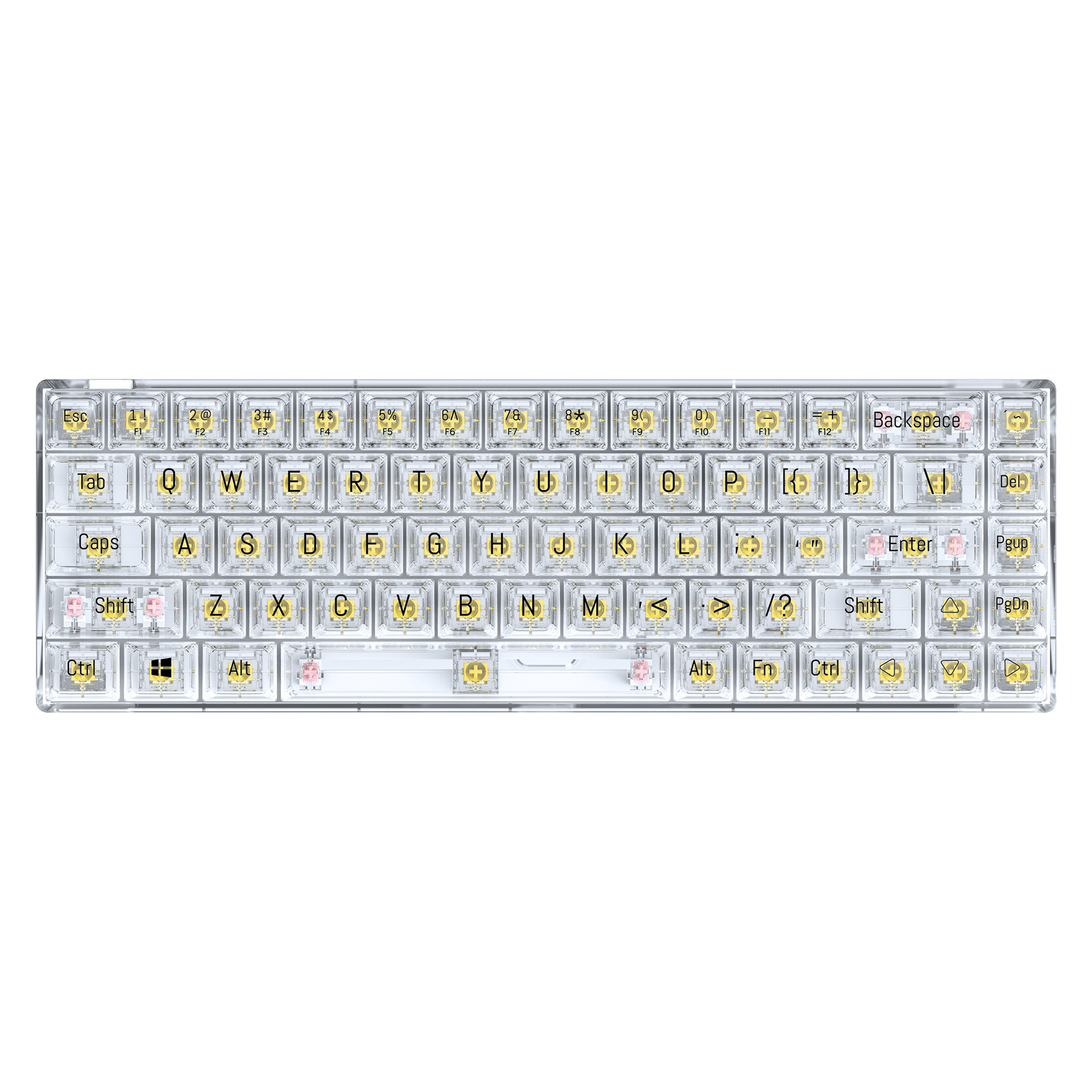 T-WOLF T40 Mechanical Keyboard Transparent RGB Backlit Brown Switch ...