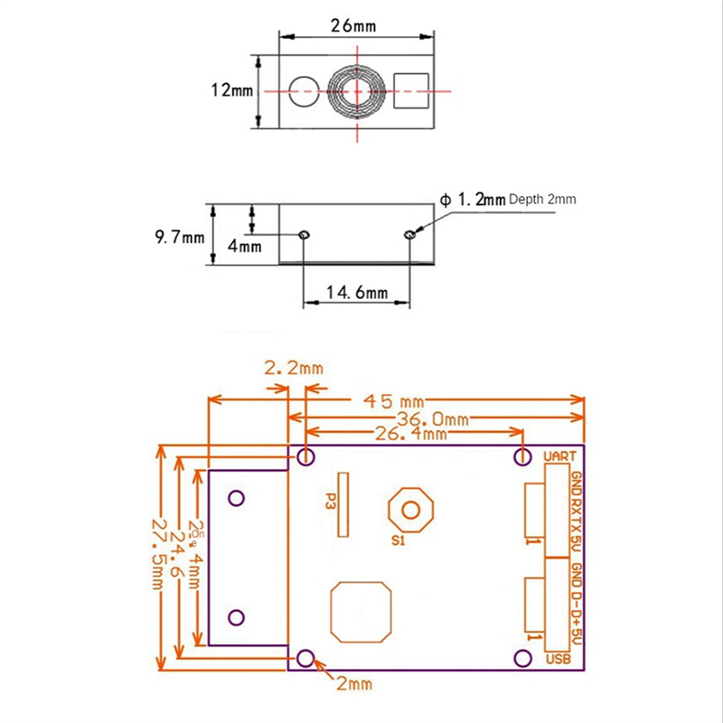 GM865 1D 2D Barcode Scanner USB TTL Bar Code Reader QR Code Module CMOS ...