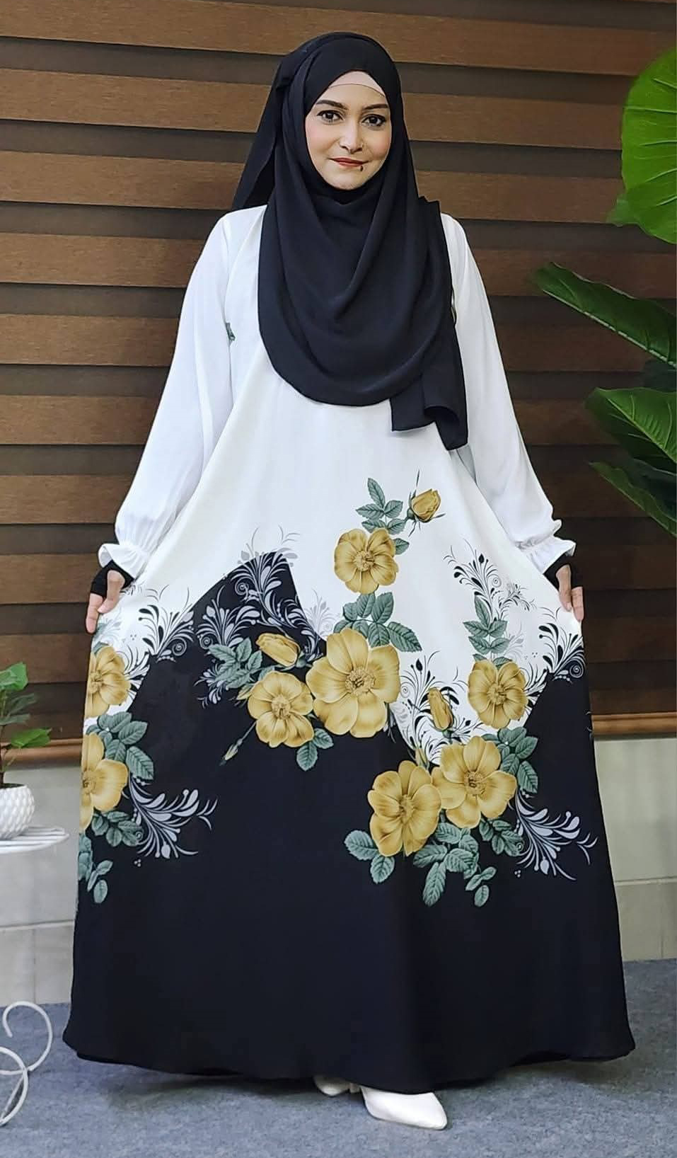 abaya borka (White Dgital Print) (No Hijab Only Borka) Dubai Cherry ...