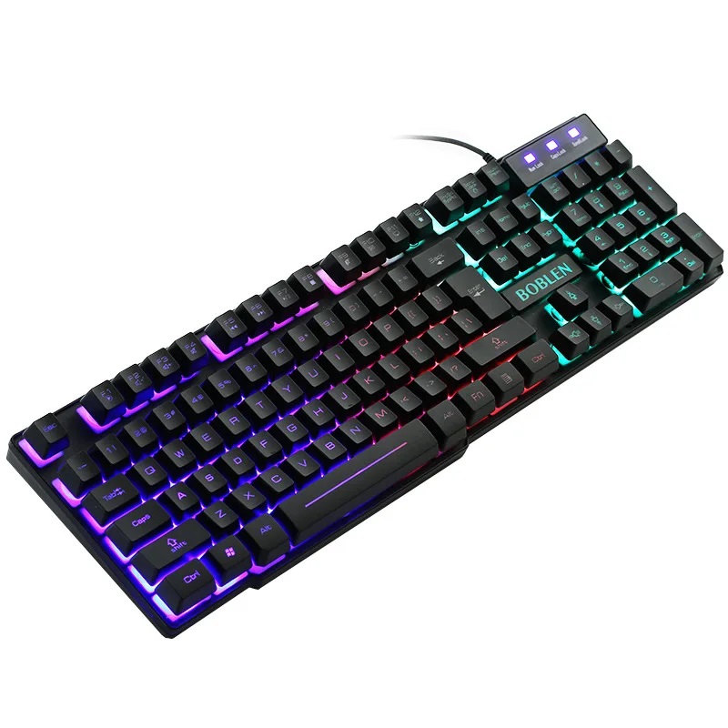Typewriter Style Mechanical Gaming Keyboard Blue Switches,Rainbow LED ...
