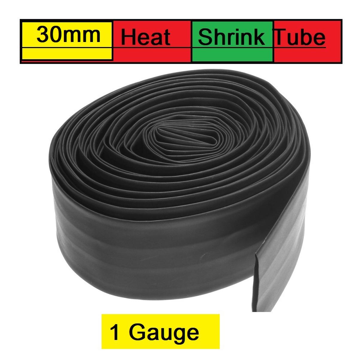 1 Heat Shrink Tube 30mm Black Heat shrink 1 Gauge Tubing Shrinkable Wrap Wire Cable Sleeve Set ...