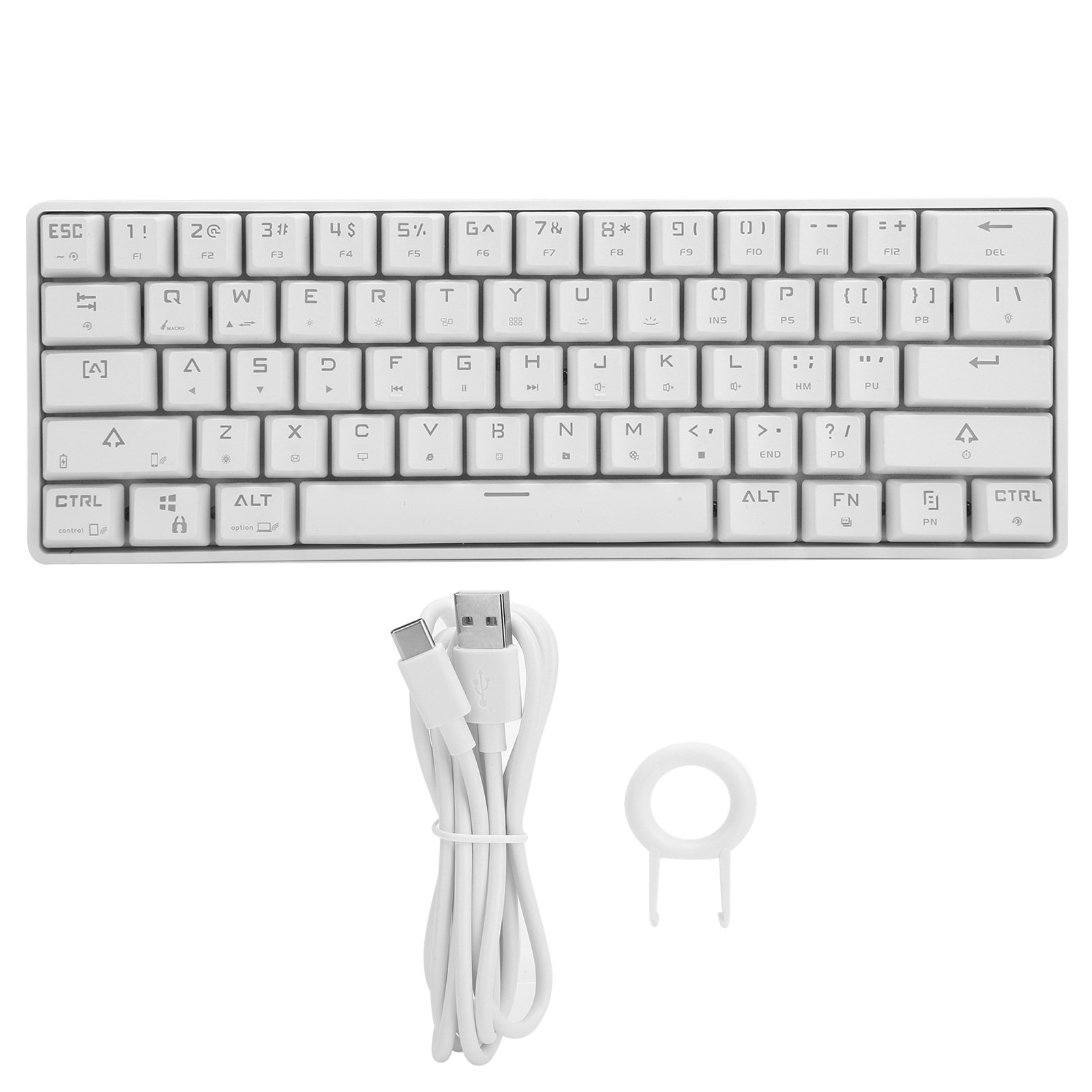 Mechanical Keyboard 61 Key BT5.0 USB Dual Mode Blue Switch Gaming RGB ...