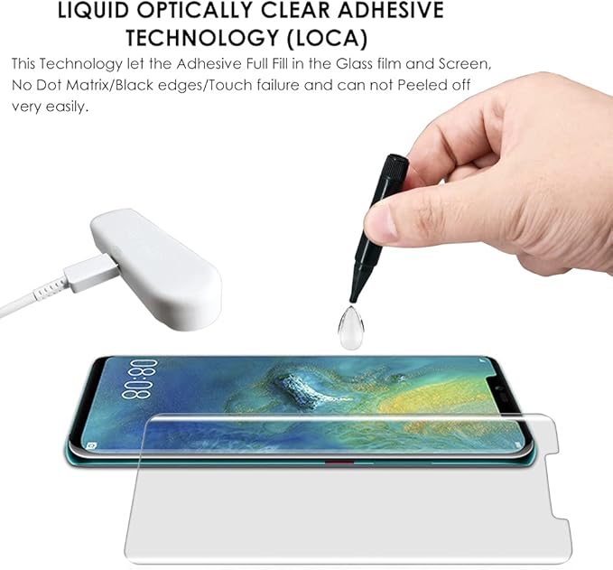 HUAWEI MATE 20 PRO Full HD Curved Edge Liquid UV Tempered Glass Screen ...