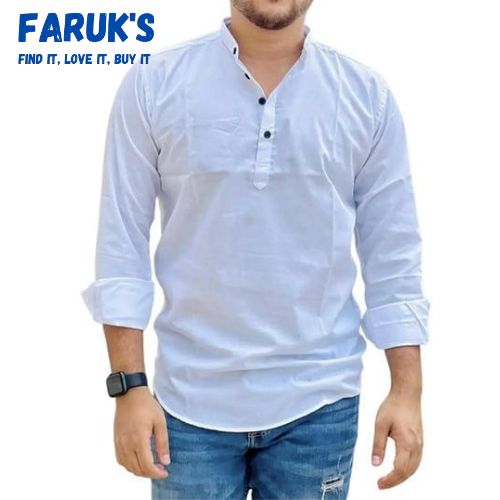 Trendy Men's White Colour Formal Katua, Trendy casul shirt - Panjabi ...