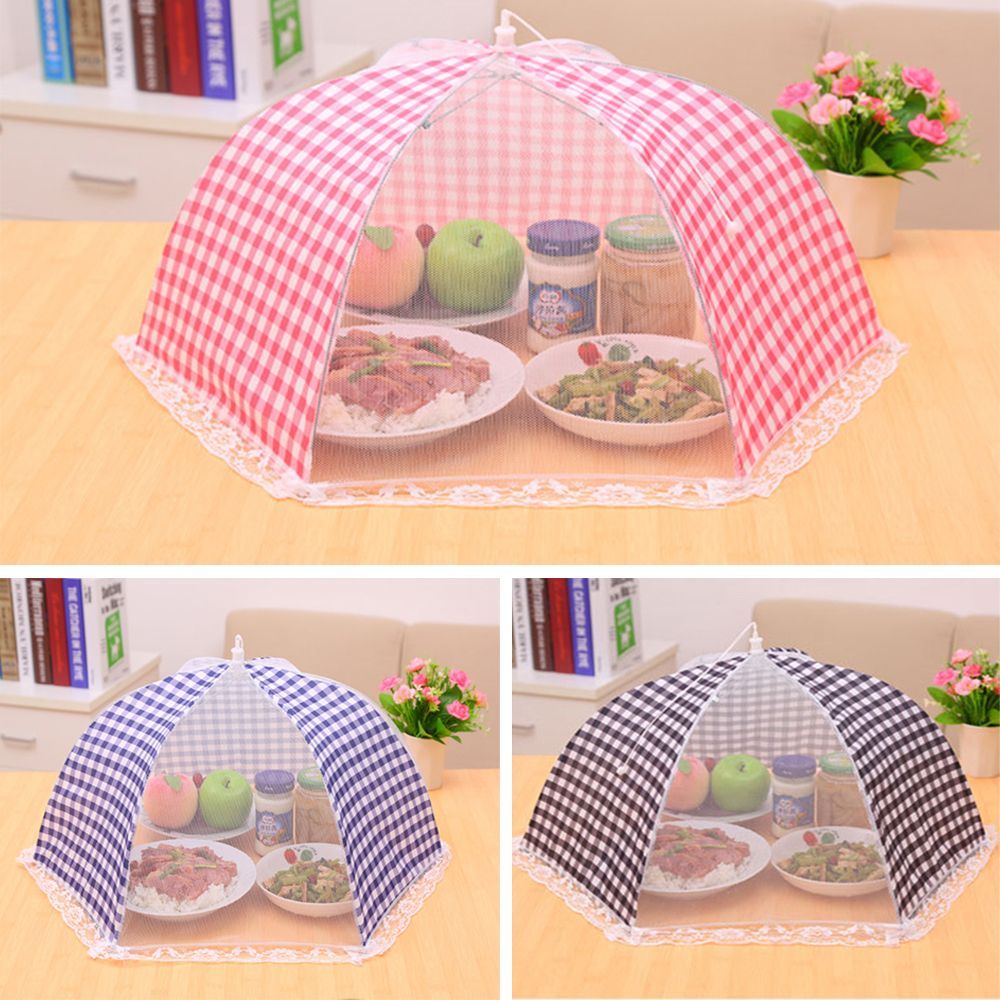 Umbrella Lace Mesh BBQ Fruit Covers Outdoor Camp Anti Fly Mosquito Food ...