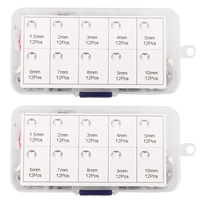 240PCS 304 Stainless Steel E Clip Washer Assortment Kits Circlip ...