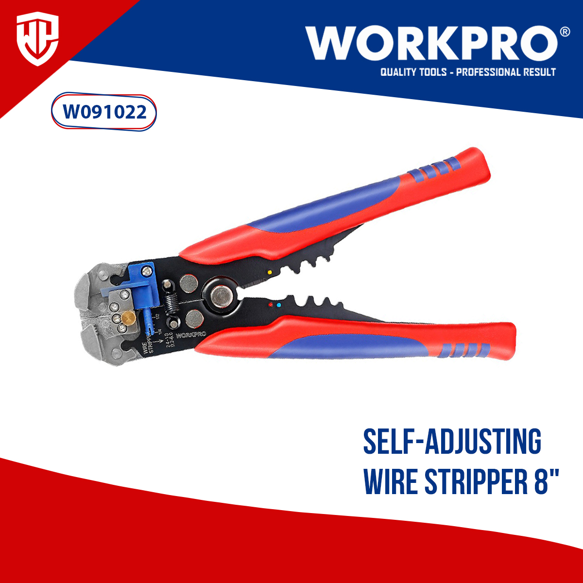 Workpro Automatic Wire Stripper Plier 8 inch AWG10-24, 3-in-1 Self ...