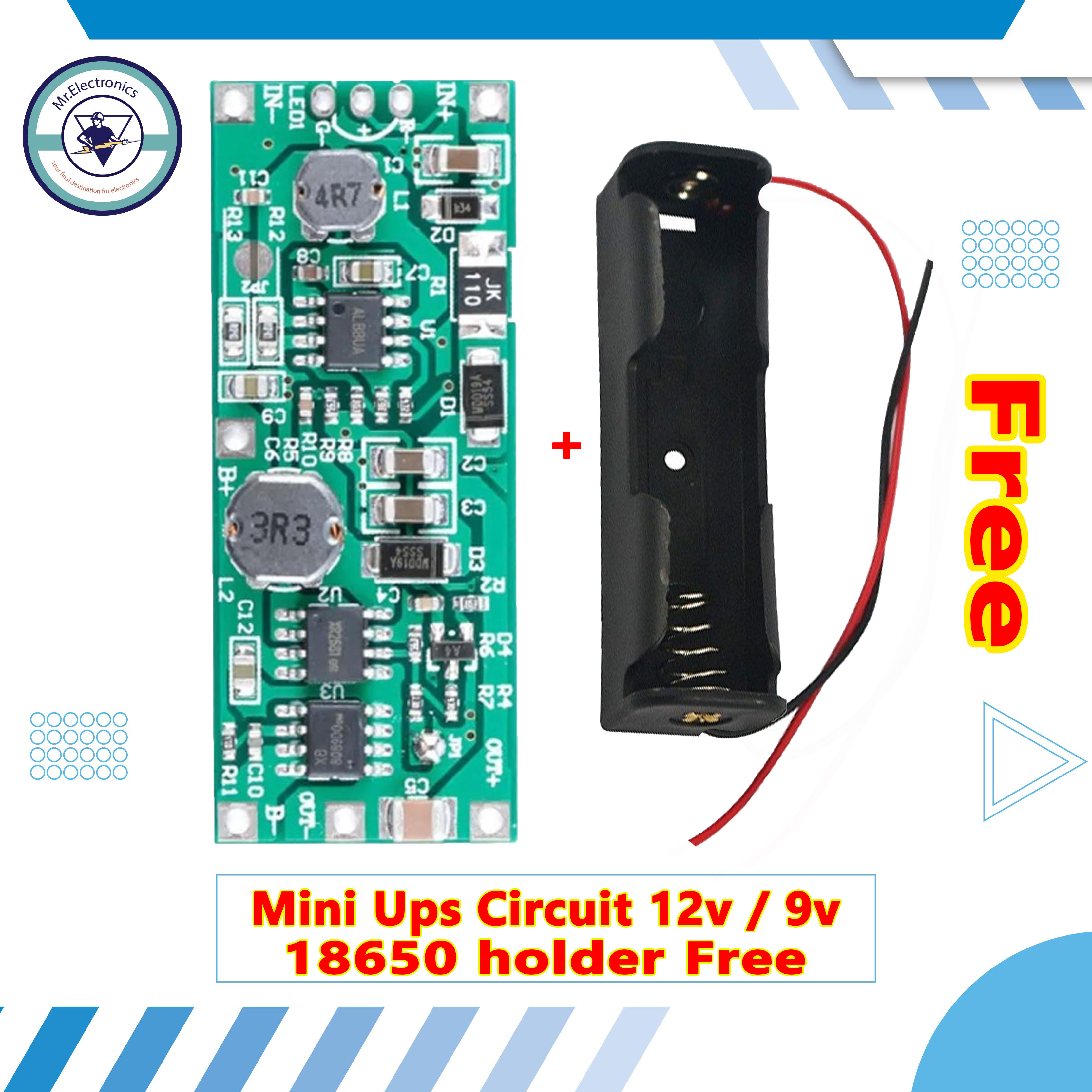 Mini UPS Circuit 9V 12V Router Onu 3.7V-5V to 9V 12V Converter Boost ...