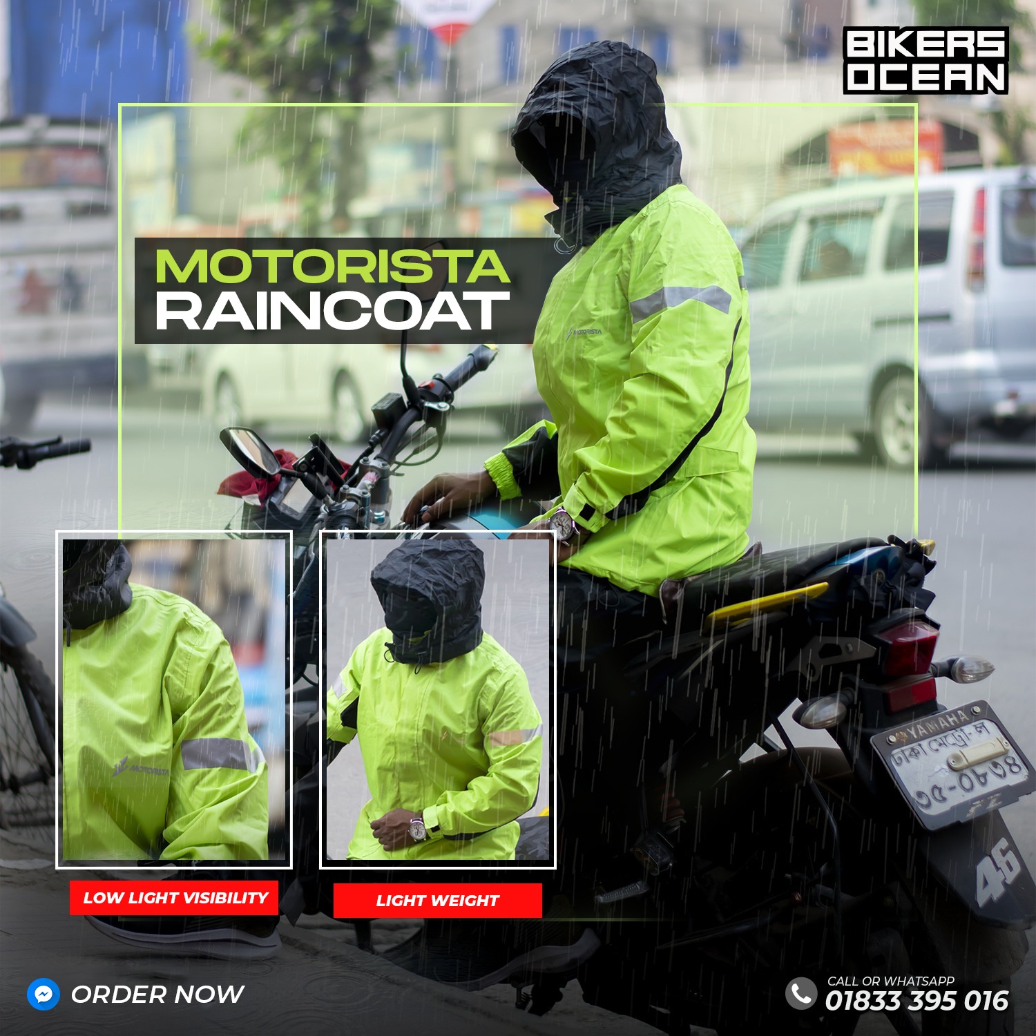 Premium Motorista Waterproof Reflective Raincoat With Trouser For Man ...