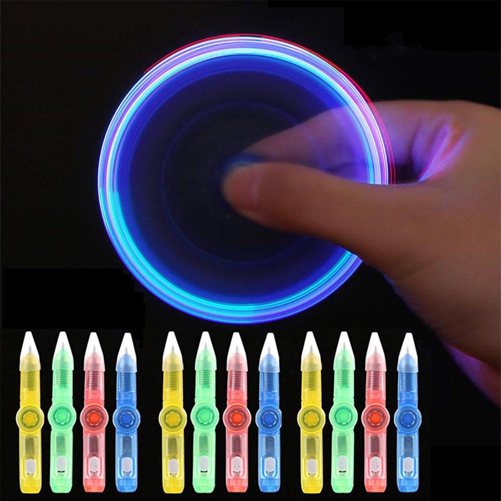 1 Pcs LED Spinning Pen Ball Pen Fidget Spinner Hand Top Glow In Dark ...