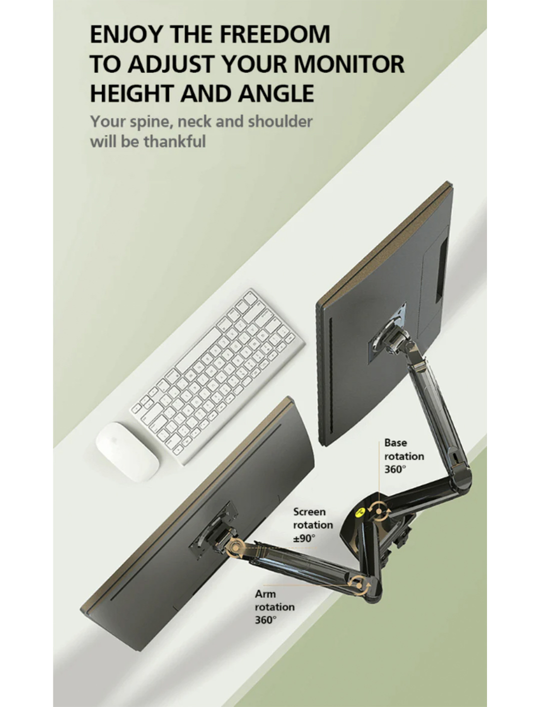 Micropack DM-02 17-27 inch Monitor Dual Arm Desk Mount Stand and Dual ...