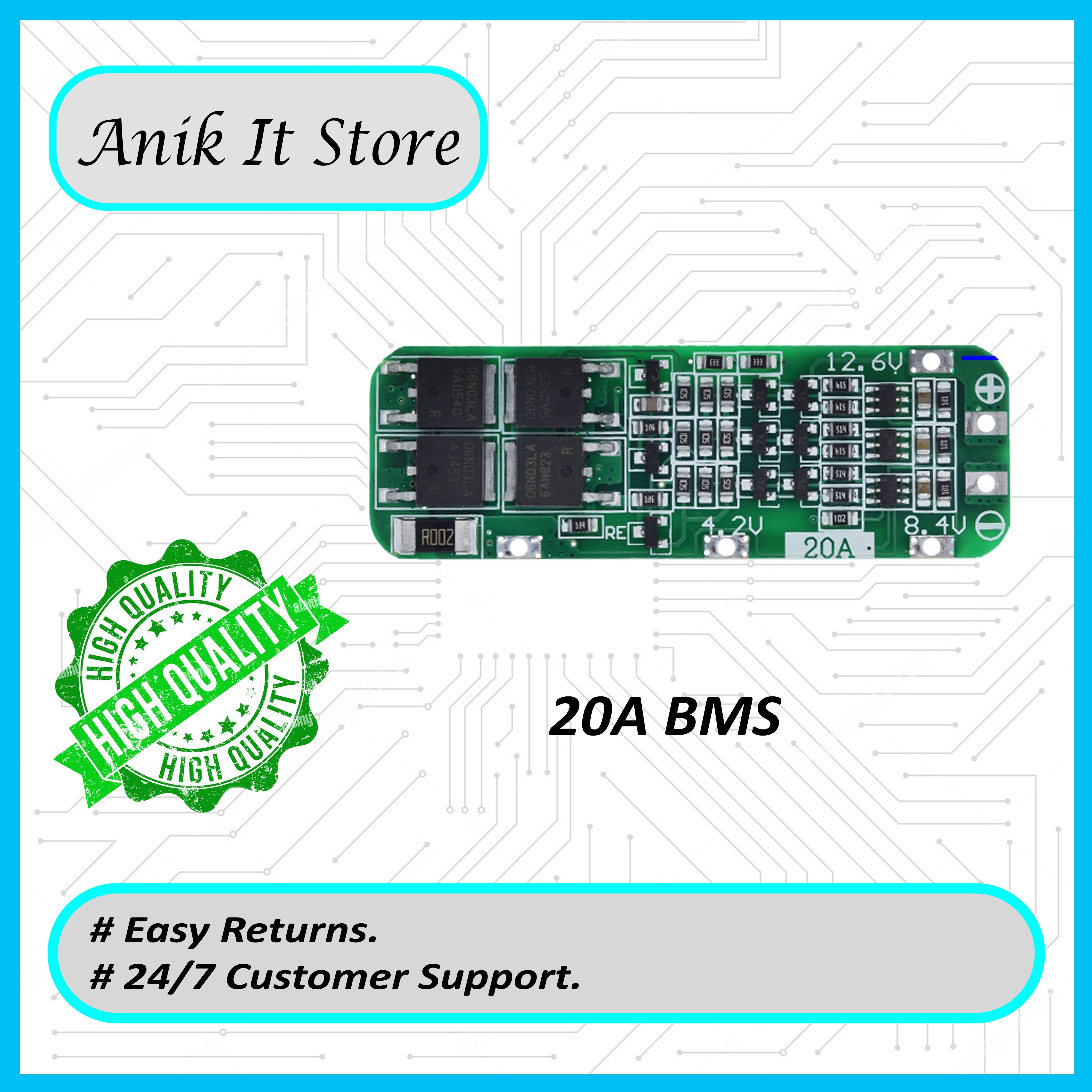 3S 20A Lithium-Ion BMS Protection Board 12.6V | Daraz.com.bd