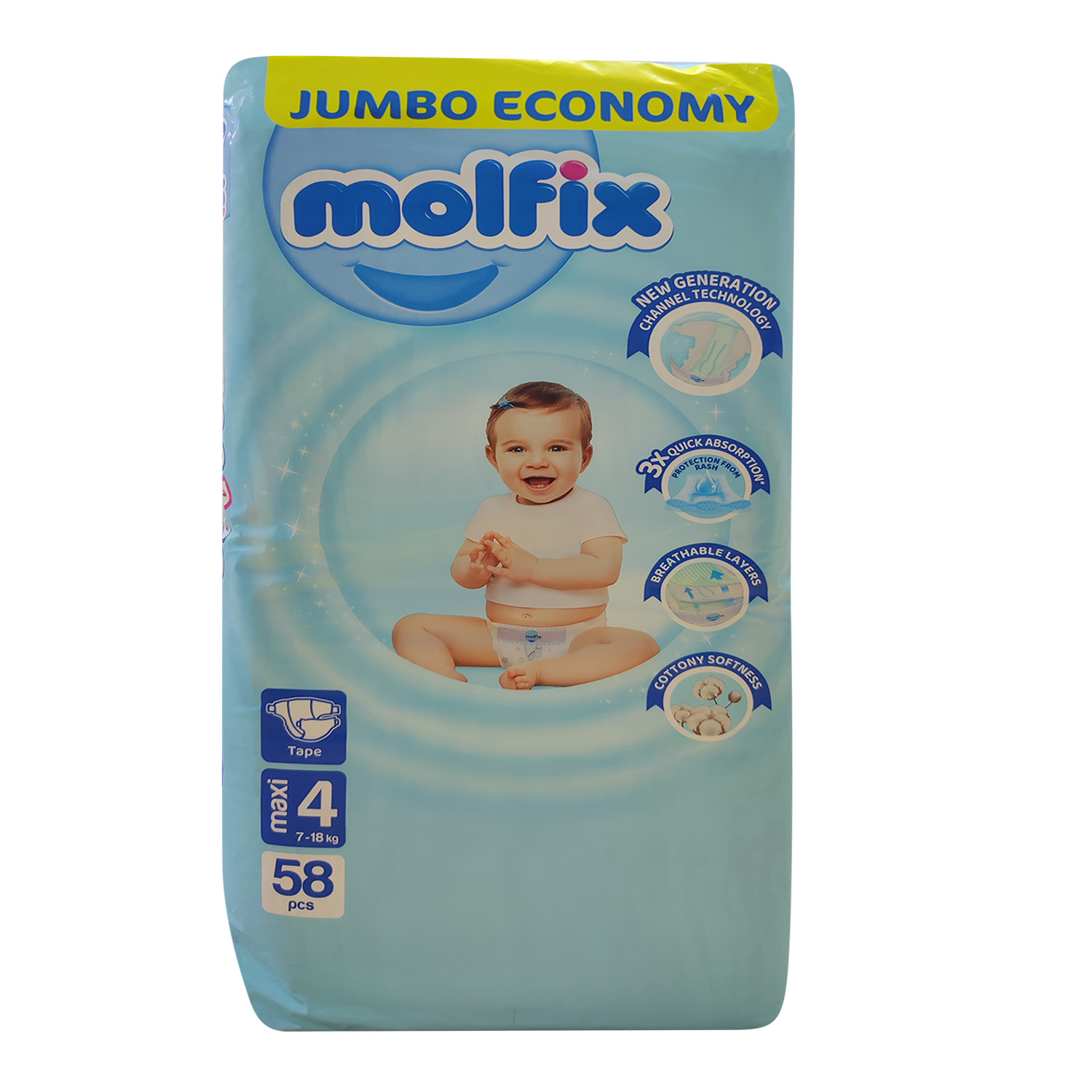 Molfix Belt Diaper Jumbo Maxi (7-18 Kg) - 58 pcs | Daraz.com.bd