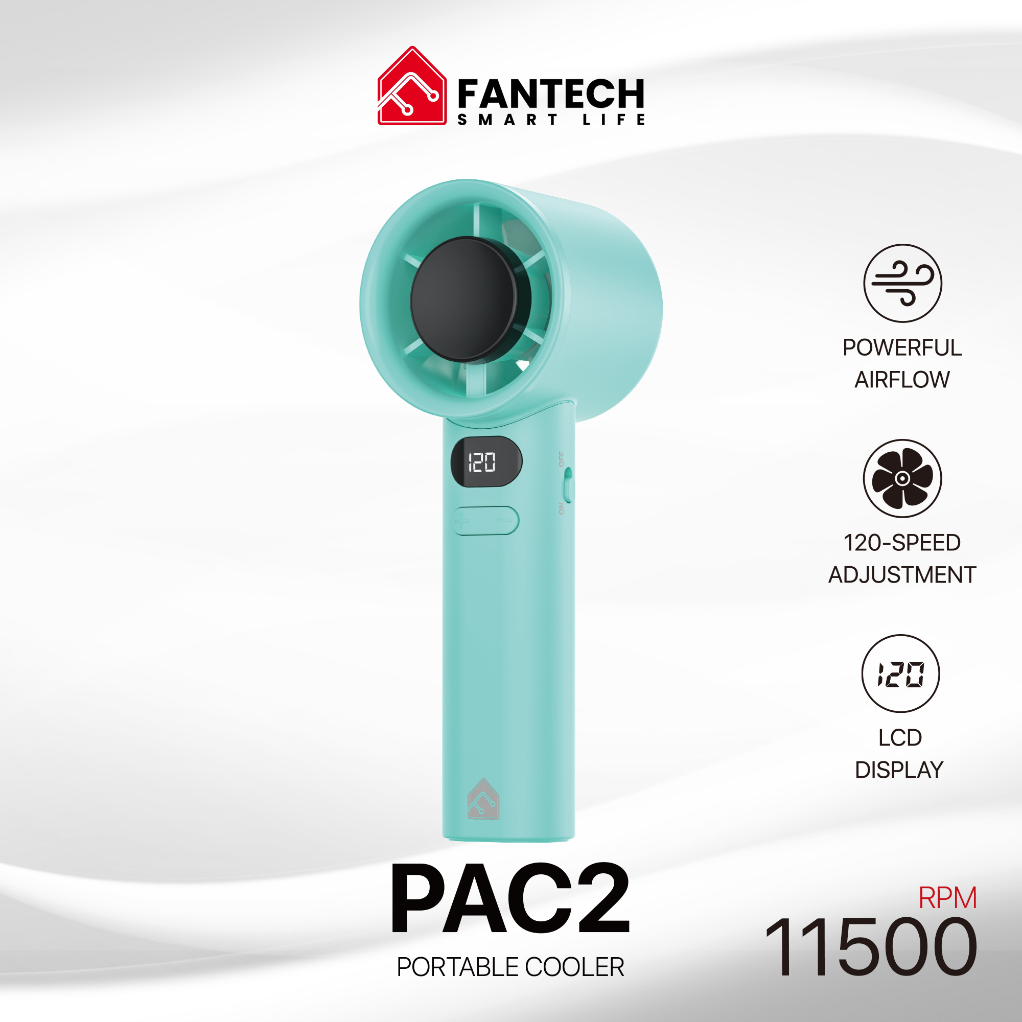 Fantech Portable Cooler PAC2 Mini Fan Handheld Fan Rechargeable ...
