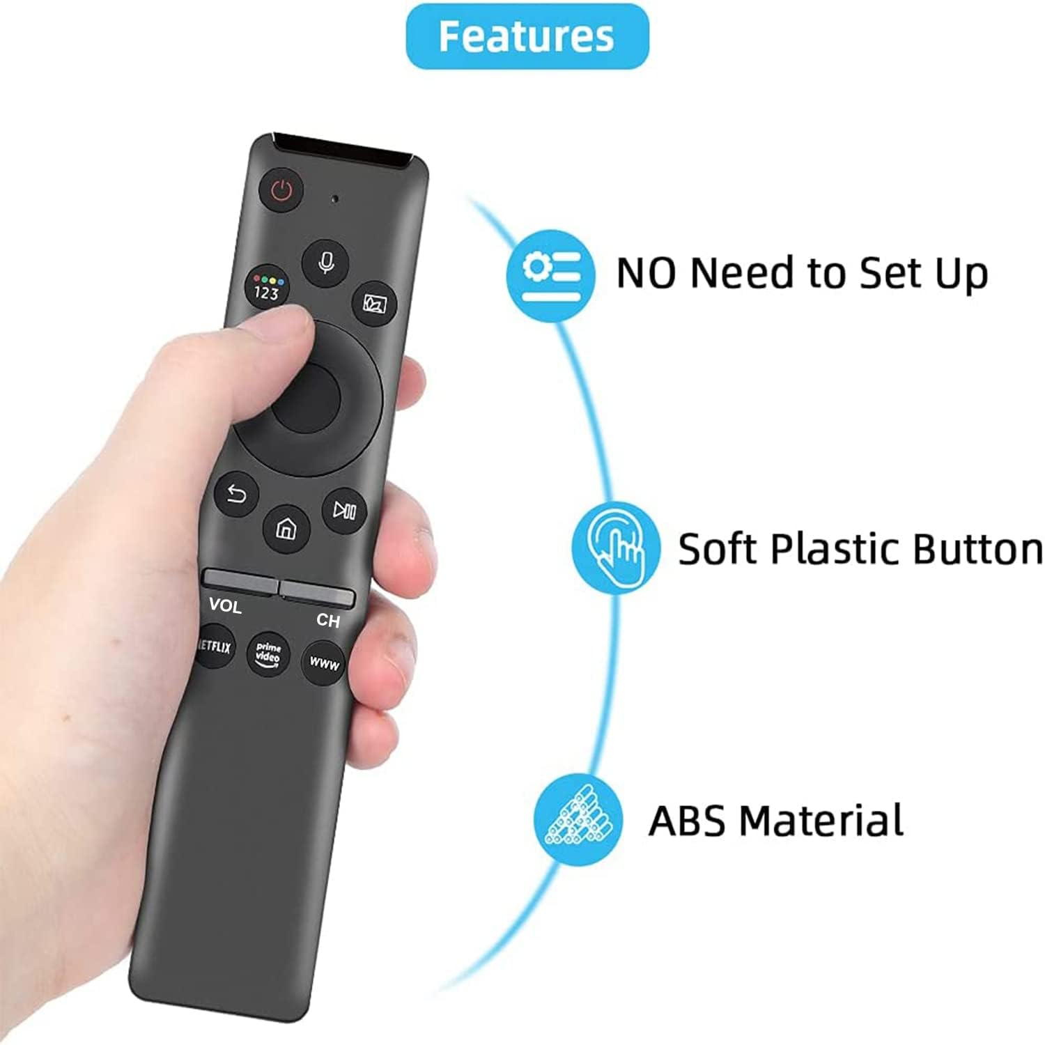 Bluetooth Voice Command Smart 4K TV Remote Control Samsang Ultra Curved ...