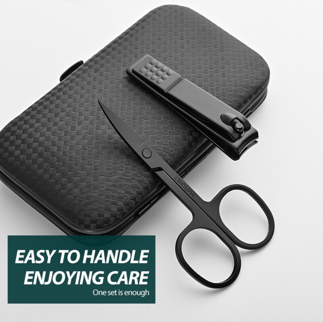 7Pcs Stainless Steel Nail Clippers Set,Black colour,Manicure Set ...