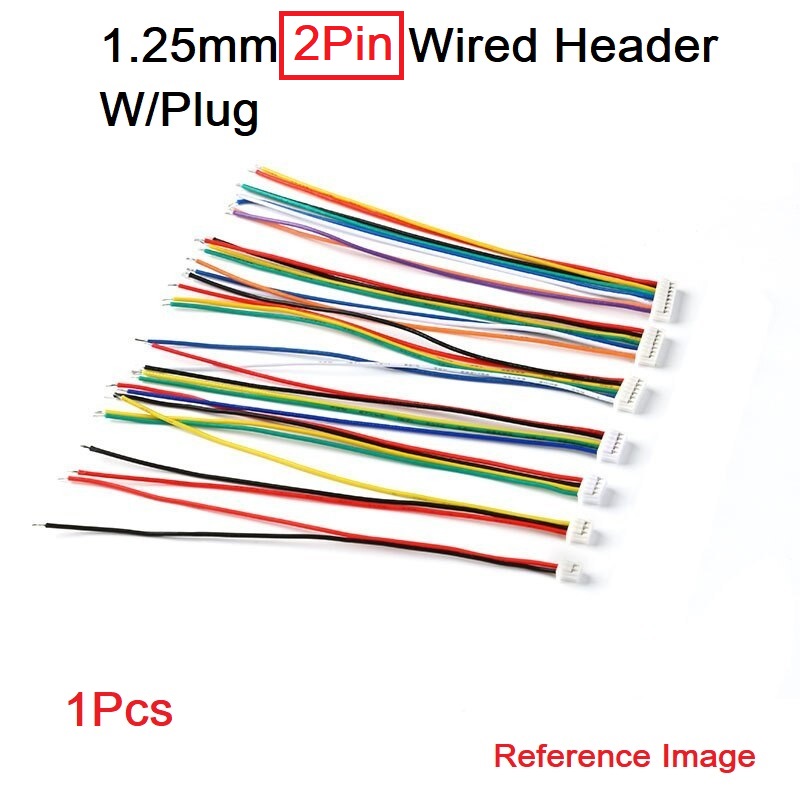 1.25mm 2Pin Cables With MALE & FEMALE Connectors Plug & Socket Micro JST 1.25mm 2 Pin Male ...