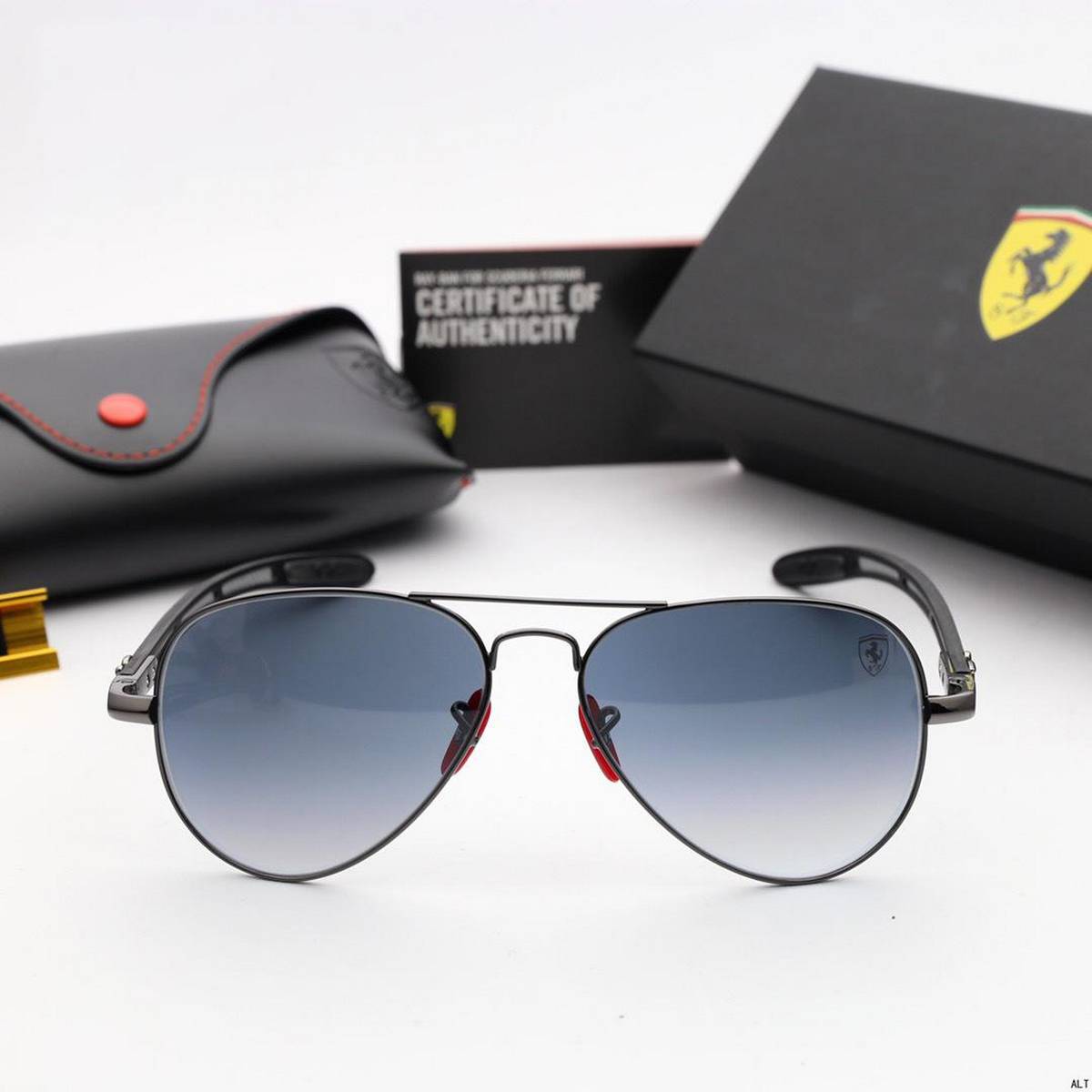 Rayban Scuderia Ferrari Design Men Aviator Sunglasses with exclusive ...
