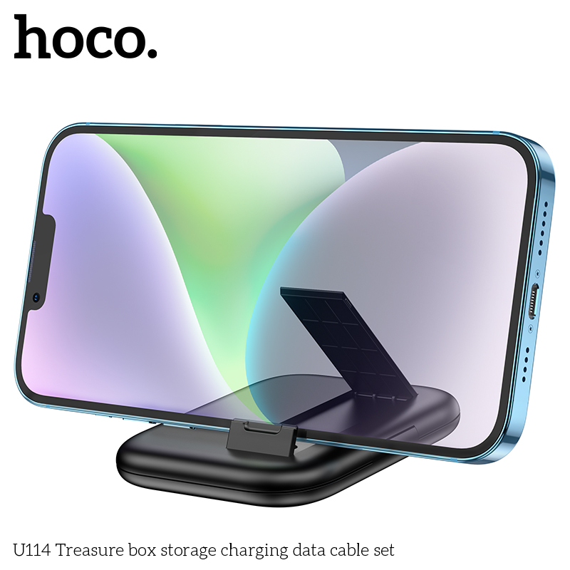 Hoco U114 Treasur Box Storage Charging Data Cable Set 3A Type C Micro ...