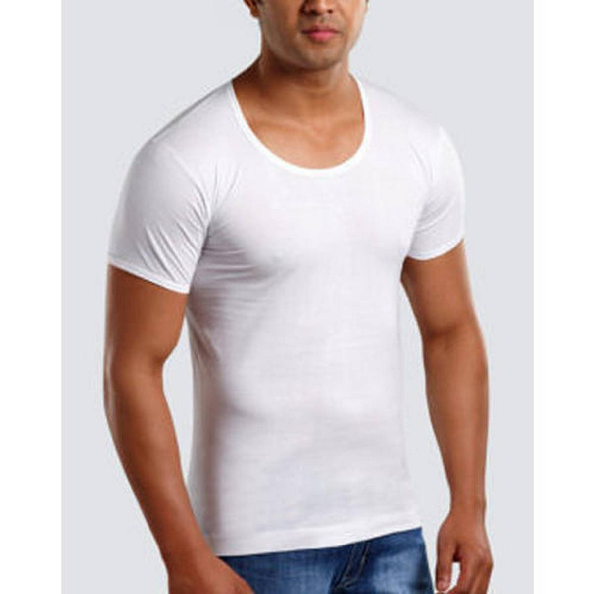 London Boy Cotton RNS Innerwear VEST with Short Sleeve (Half Hata Sentu ...