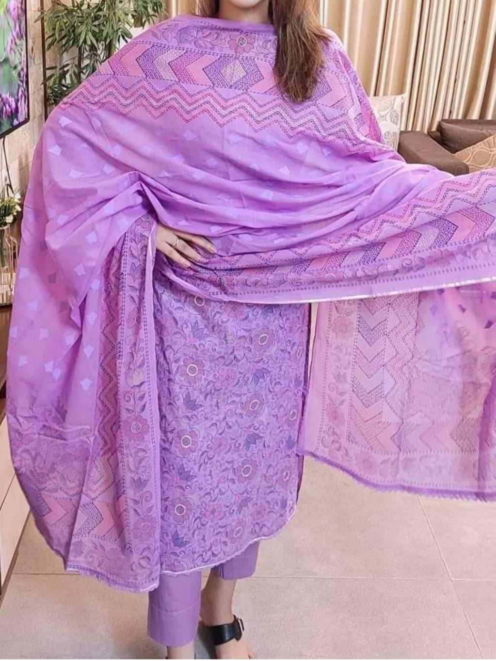 Unstitched Afsan & Screen Print Exclusive Stylist & Fashionable Three ...