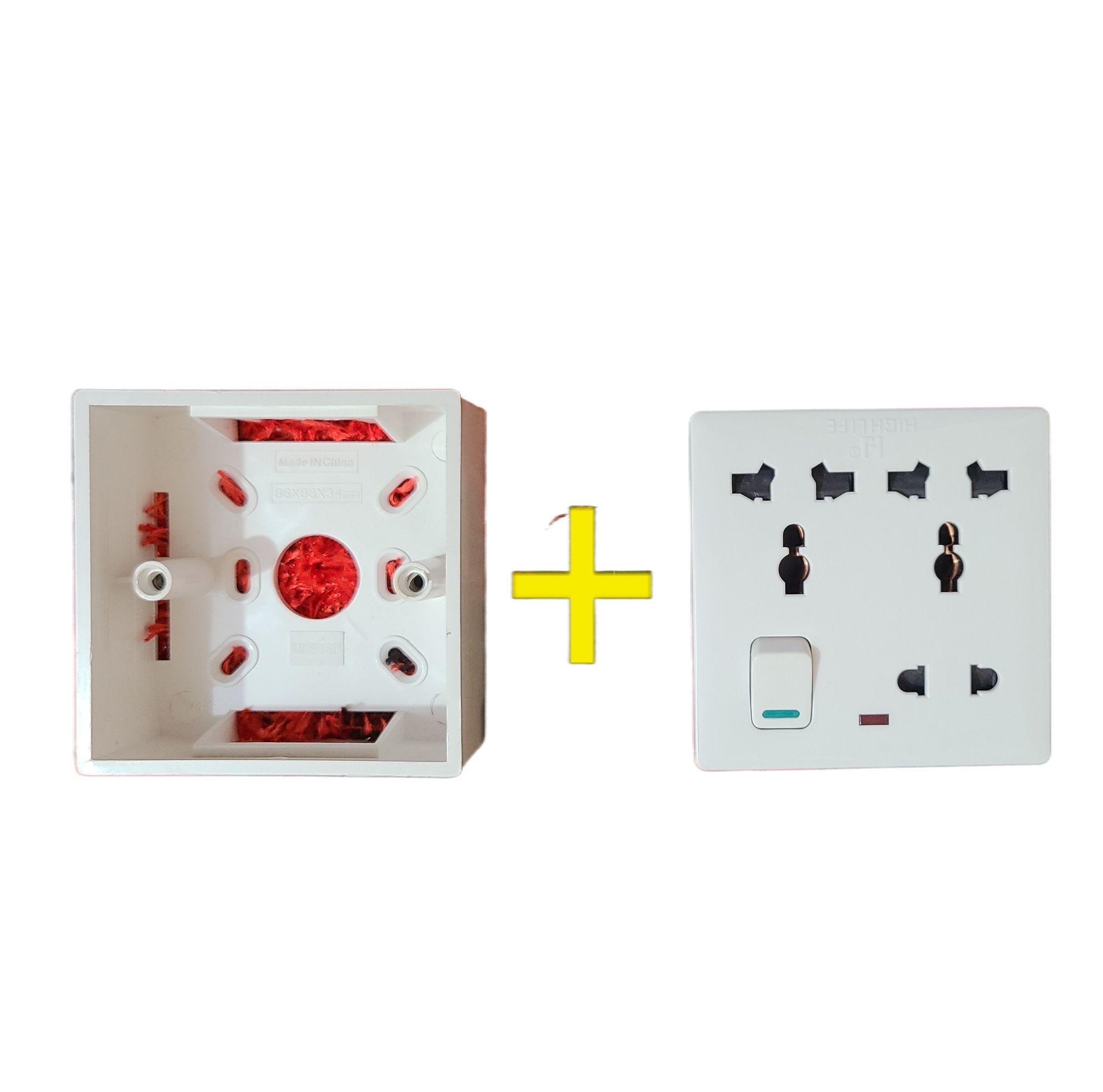 8 Pin Socket With Box (220V 1800+W 16A ) Multi Function Universal Wall ...
