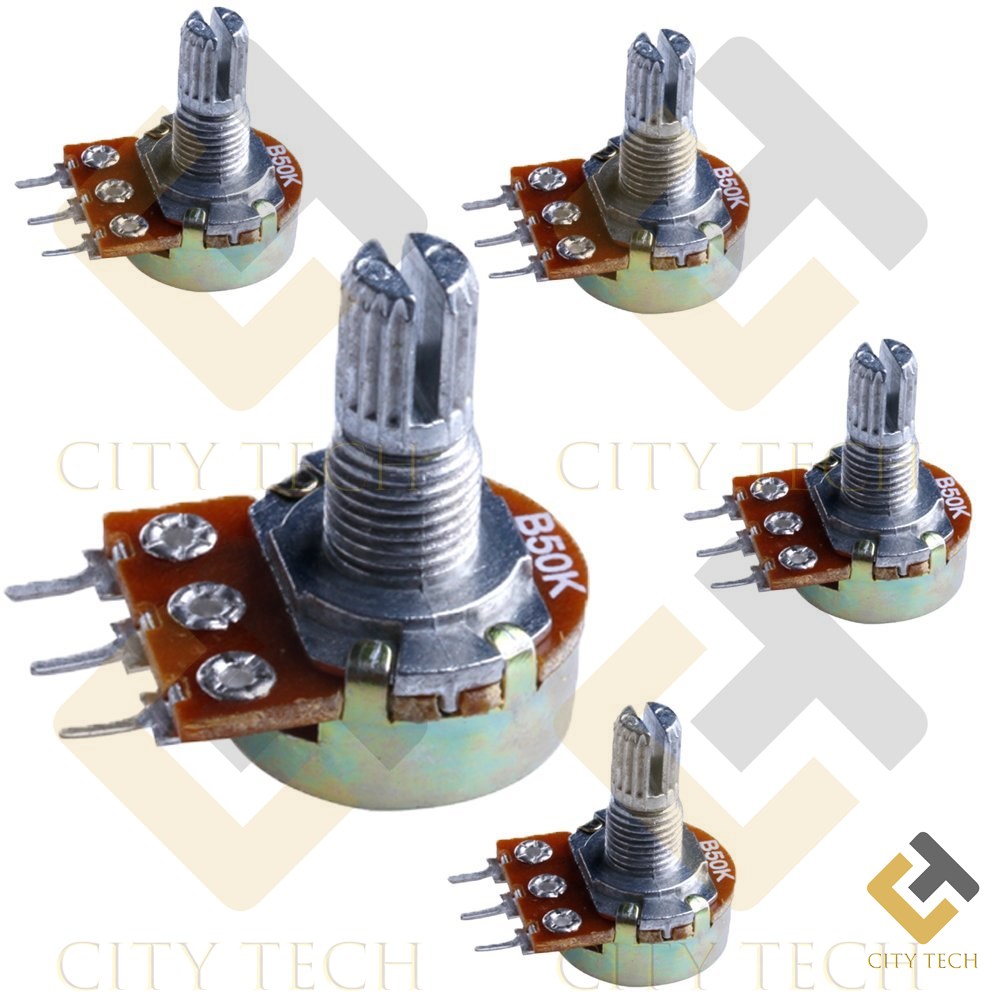 2Pcs- 3 Pin 50K Potentiometer Panel Mount 50K Ohm 1/2 Watt 3 Terminal ...