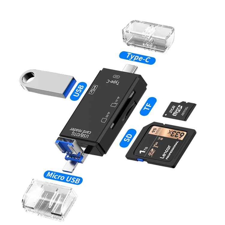 Multifunction Otg Card Reader Type C - 6 In 1 Usb 2.0 All In One Card ...