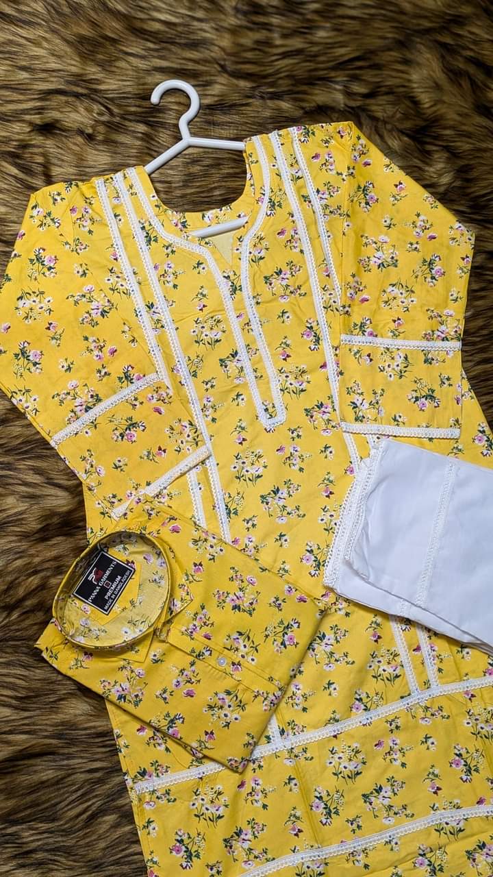 Ready Made Slab Cotton Viral Couple Set Matching Dress Traditionally ...