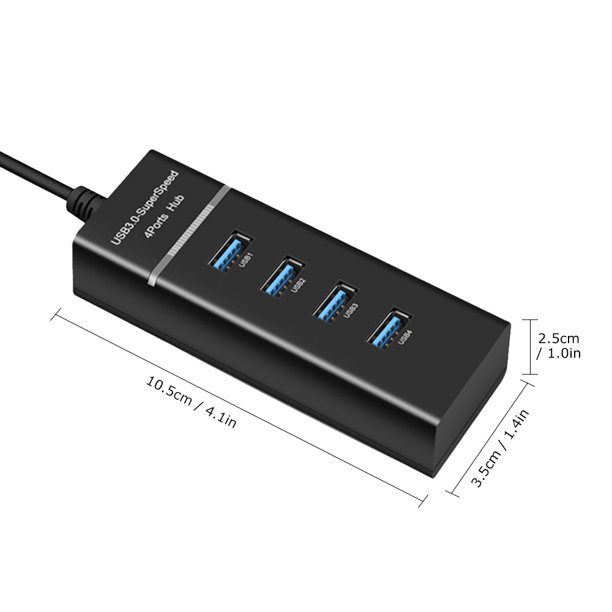 4 ports of high speed USB hub high-speed USB 3.0 SPLITTER BLACK BLACK