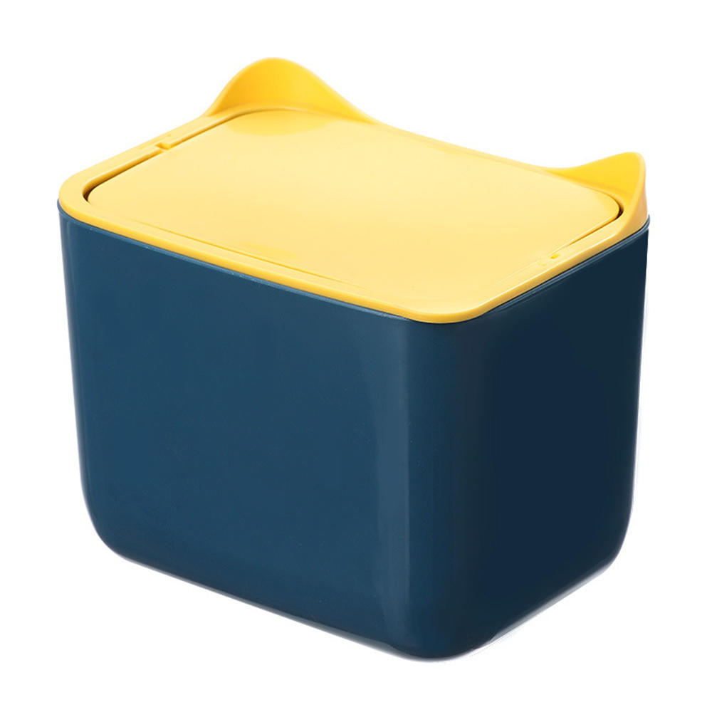 With Lid Office Trash Can Functional On Desk Basket Cute Waste Bin ...