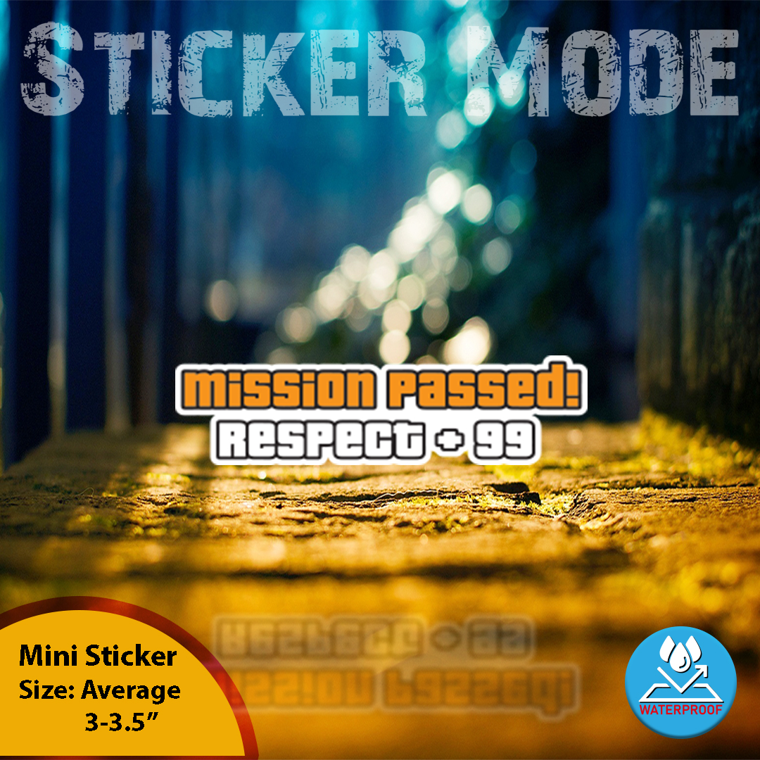 Sticker For Bike | Mission passed , Respect+99 | ( Sticker_Mode ) Best ...