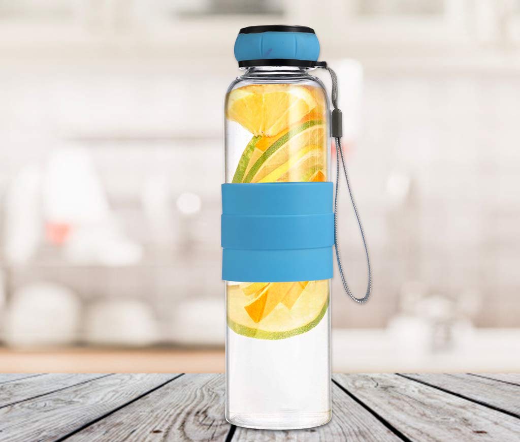 Borosilicate Glass Water Bottle, 550 ml, Transparent | Daraz.com.bd